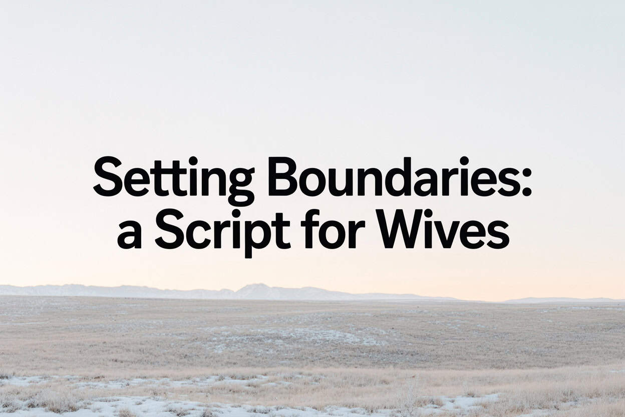 Setting Boundaries: A Script for Wives - Valiant Living Mens Recovery ...